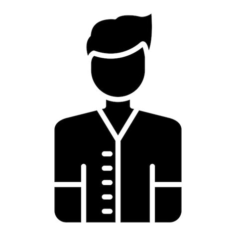 Premium Photo Male Patient Glyph Solid Black Illustration