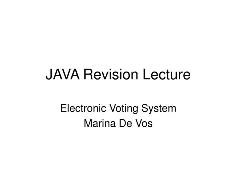 Ppt Java Revision Lecture Powerpoint Presentation Free Download Id3433328