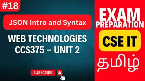 Json Introduction Syntax Ccs375 Web Technologies Unit 2 Anna University Exam Preparation