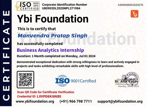 manvendra pratap singh on linkedin businessanalytics internship careerdevelopment ybifoundation