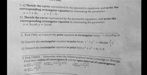 solved a sketch the curve represented by the parametric equations and