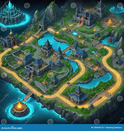 an epic dungeon map battle map for fantasy level map scrolling user interface for mobile game