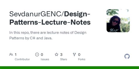 Github Sevdanurgencdesign Patterns Lecture Notes In This Repo There Are Lecture Notes Of