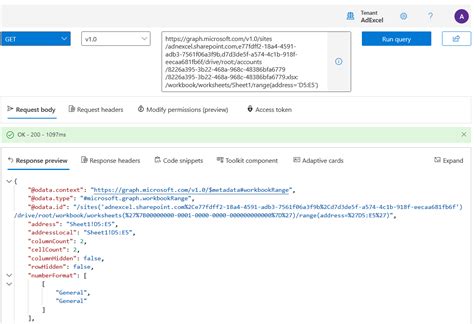 GraphAPI Excel SharePoint Get Range Endpoint Not Working Fully Microsoft Q A