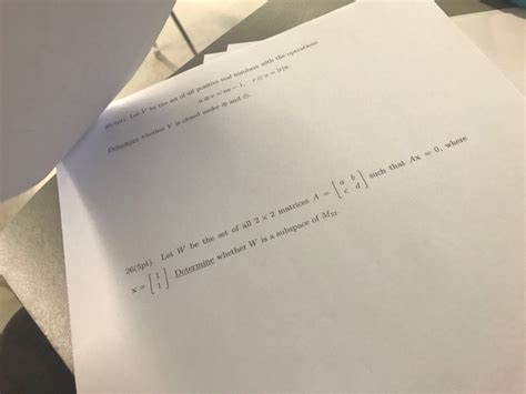 solved let w be the set of all 2 times 2 matrices a [a b