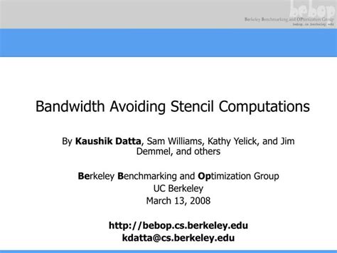 Ppt Bandwidth Avoiding Stencil Computations Powerpoint Presentation