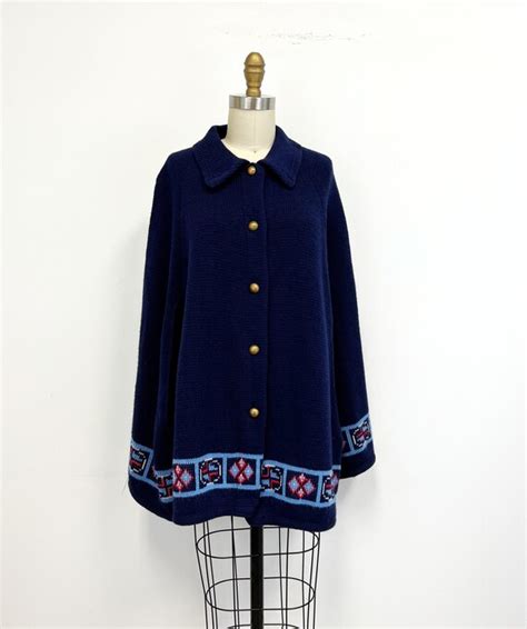 Poncho Mens Denim Button Gem