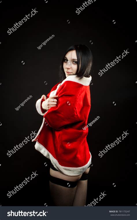 Sexy Santas Helper Posing Over Dark Stock Photo Shutterstock