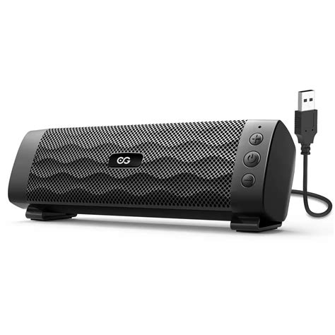 Usb 스피커 컴퓨터 Pc 미니 사운드 바 유선 스테레오 데스크탑 Ith 인라인 볼륨 제어 사무실 노트북 블랙 오디오 20