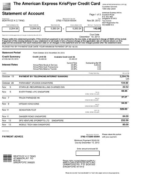 Amex Statement December Pdf