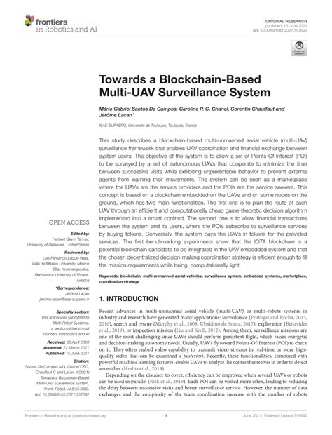 Pdf Towards A Blockchain Based Multi Uav Surveillance System