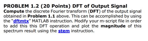 Solved PROBLEM Points DFT Of Output Signal Compute Chegg