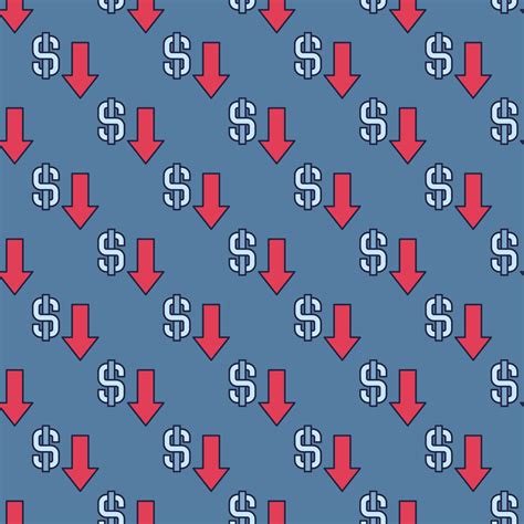 Dollar Devaluation With Falling Arrow Vector Colored Seamless Pattern 19015383 Vector Art At