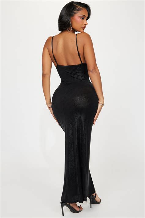Metallic Midnight Maxi Dress Black Fashion Nova Dresses Fashion Nova