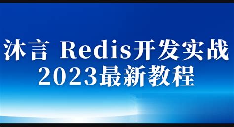 沐言 Redis开发实战 2023最新教程小猿资源站