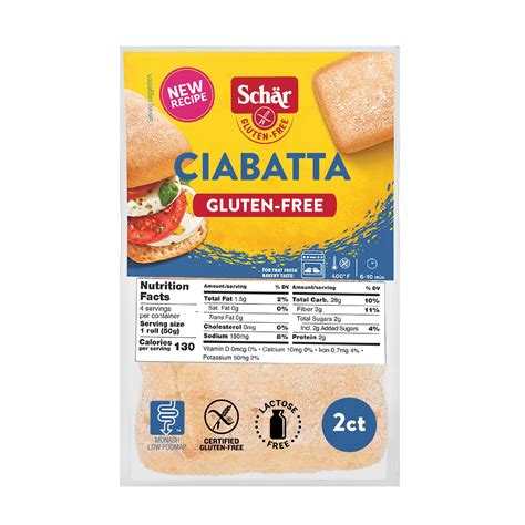 Schar Gluten Free Ciabatta Rolls Artisan Bread Rolls Multipack Shelf