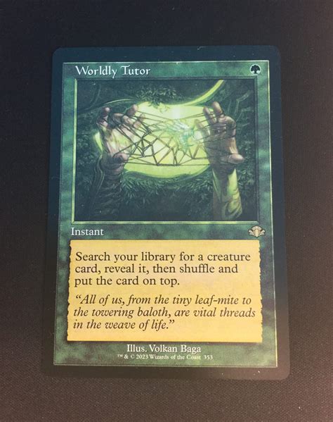 Worldly Tutor Retro Frame Mtg Proxy Dominaria Remastered Proxy King