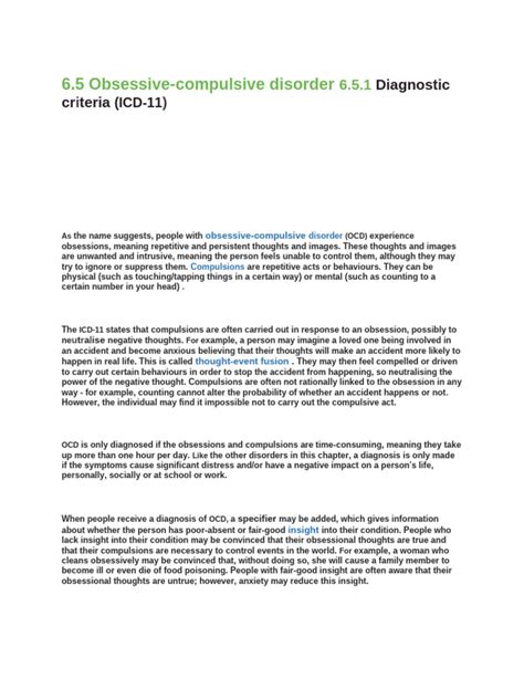 Ocd Worksheet Pdf Obsessive Compulsive Disorder Cognitive