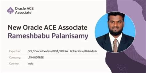 Rameshbabu Oracle Ace On Linkedin Ltimindtree
