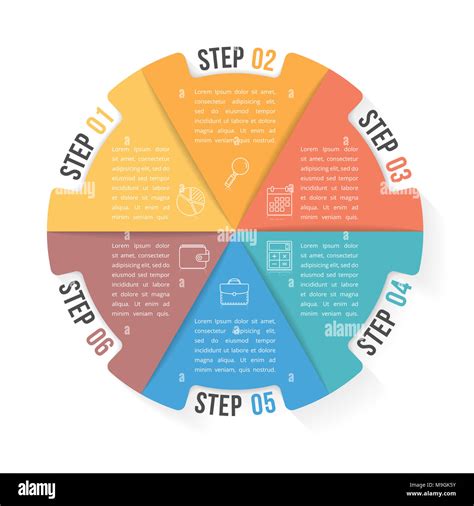 Circle Infographic Template With Six Elements Steps Or Options