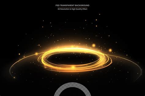 Premium Psd Abstract Golden Light Circle Effect