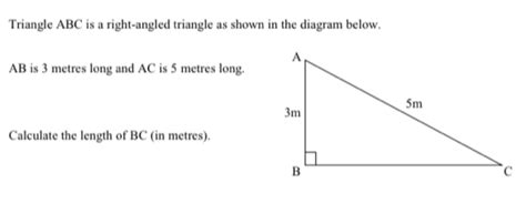 solved triangle abc is a right angled triangle as shown in the diagram
