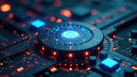 Futuristic Technology Circuit Board With Glowing Interface Stock Illustration Illustration Of