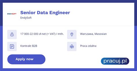 Oferta Pracy Senior Data Engineer Endysoft Warszawa