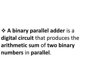 Binary Parallel Adder PPTX
