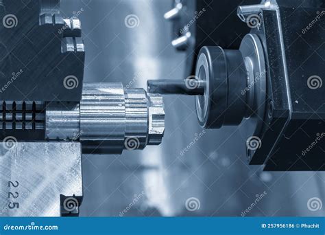 The Multi Tasking Cnc Lathe Machine Milling Cutting The Metal Shaft