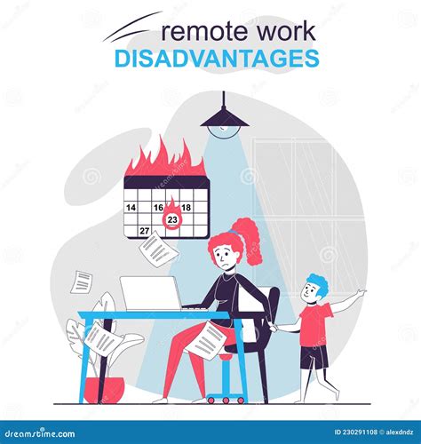 Disadvantages Of Remote Work Freelancer In Home Clothes Dreams Of An Office Suit And Office