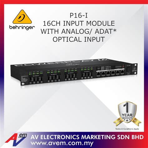 BEHRINGER P16 I 16 Channel 19 Input Module With Analog And ADAT Optical Inputs Shopee Malaysia