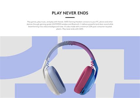 Logitech Gaming Headset G435 Lightspeed Ultra Light Bluetooth Usb 20