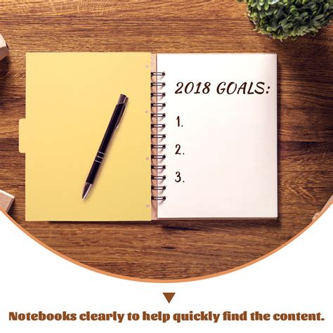 Badu Bg 2 комплекта Разделител Страница A4 Разделители за класьори Индекс за бележник