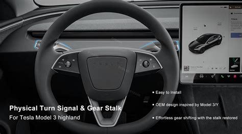 Tesla Model 3 Highland Gear Shifter Turn Signal Lever Upgrade Kit Insp