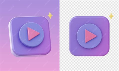 Простые 3d фиолетовые значки потокового видео для дизайна рекламы в социальных сетях веб
