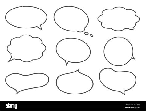 Set Of Rounded Speech Bubbles Isolated Simple Dialog Box Collection