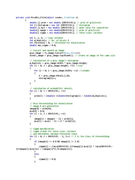 Global Binarization Otsu 79 Pdf Histogram Applied Mathematics