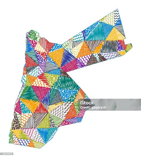 요르단의 아이 스타일지도 요르단 모양의 손으로 그린 다각형 벡터 일러스트 레이 션 0명에 대한 스톡 벡터 아트 및 기타 이미지 0명 국가 관광명소 국가 지도 Istock