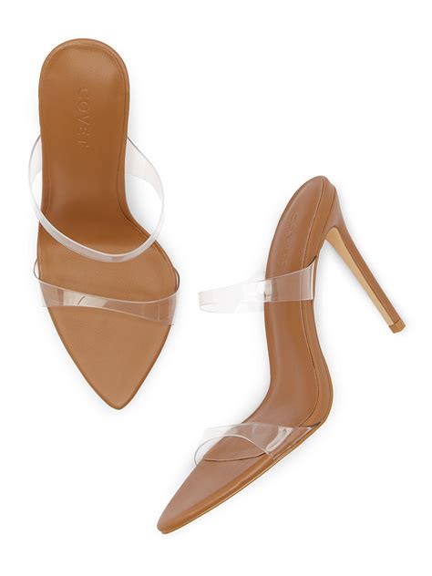 Niki Tan Clear Heels Clear High Heels Clear Stilettos Covet Shoes