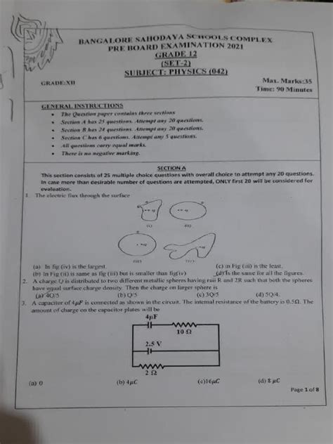 2021 22 Term 1 Physics Term 1 Preboard Mcqs Pdf