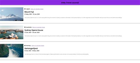 Travel Journal Using Reactjs Devpost