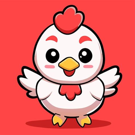 Premium Vector Cute Chicken Clipart Hand Drawn Cartoon Sticker Icon