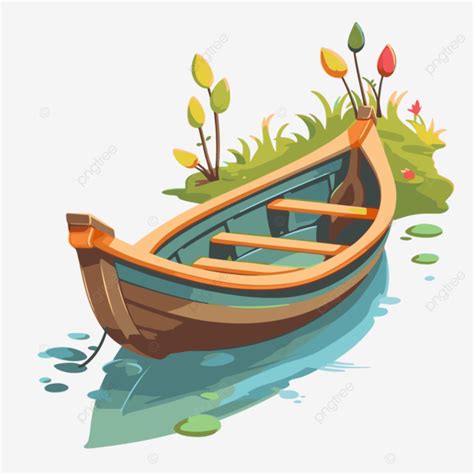 노 젓는 배 벡터 스티커 클립 아트 물 그림 만화의 수영장에서 작은 나무 보트 상표 클립 아트 Png 일러스트 및 벡터 에 대한 무료 다운로드 Pngtree