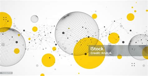 기술 스타일 배경에 연결된 선이 있는 구 테마입니다 와이어프레임 그림 추상적인 3d 그리드 디자인 0명에 대한 스톡 벡터 아트 및 기타 이미지 Istock