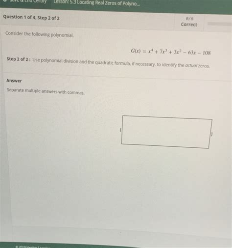 Solved Lesson Locating Real Zeros Of Polyno E Chegg Com