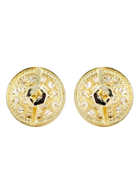 Cz 10k Yellow Gold Studs Appx Diameter 05 Inches