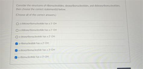 Solved Consider The Structures Of Ribonucleotides