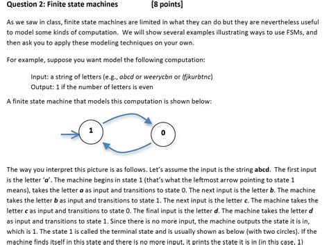 Solved 8 Points Question 2 Finite State Machines As We