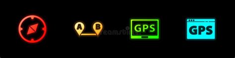 Set Compass Route Location Gps Device With Map And Icon Vector Stock Vector Illustration Of